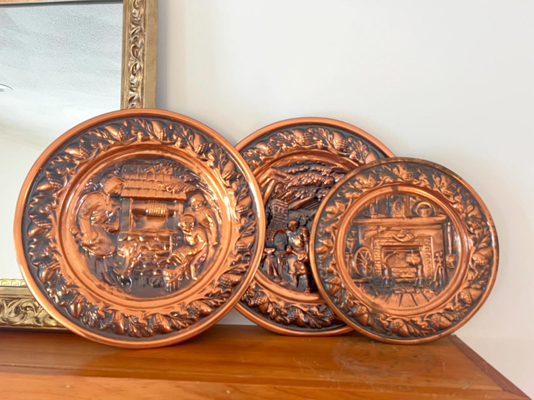 Colonial Motif Copper Color Peerage Wall Plates - Etsy
