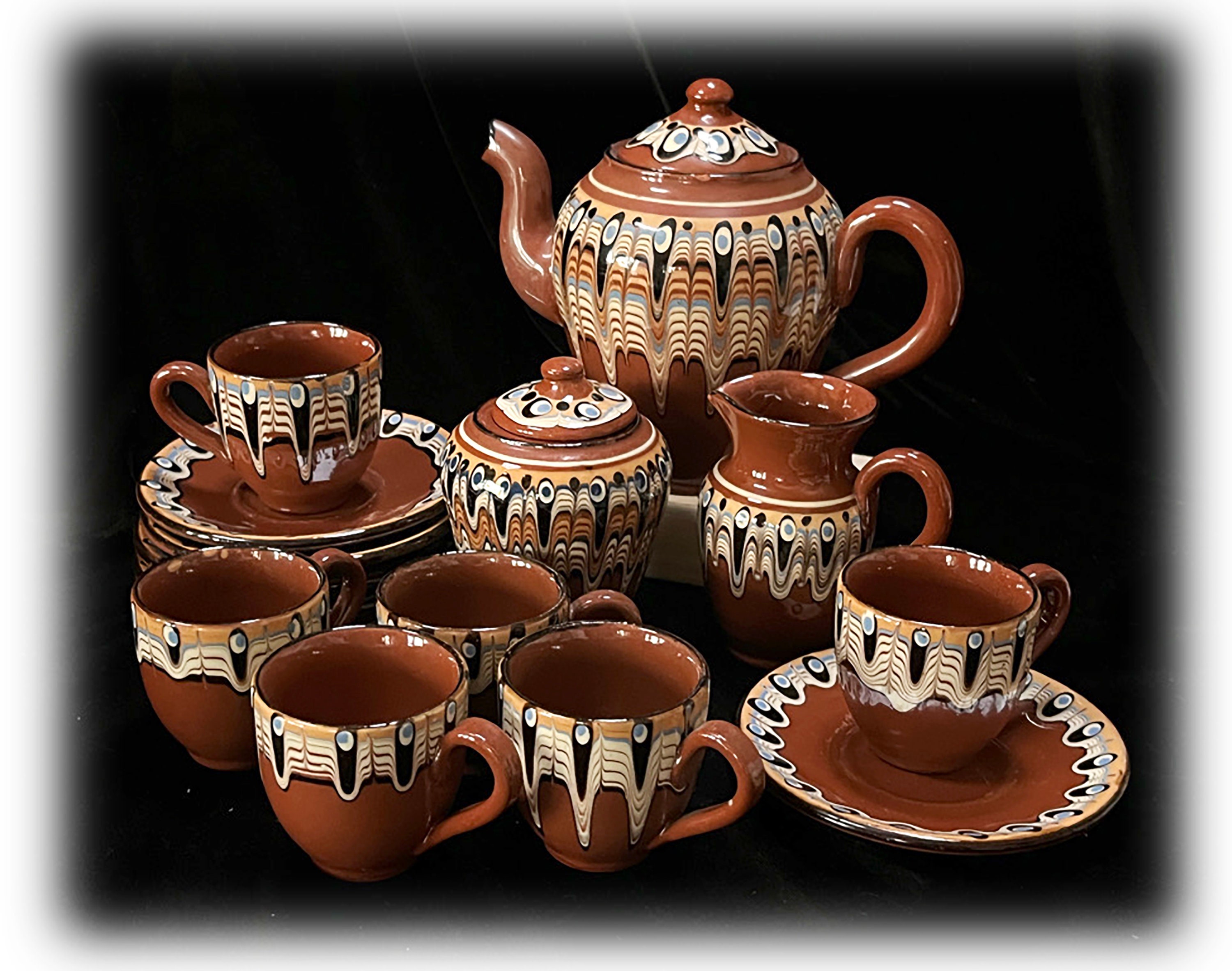 outlet store price Bulgarian Troyan Pottery Pitcher 6 Cups