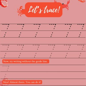 Tracing Numbers, Worksheet, Number, One, Two, Three, Exercise - Etsy