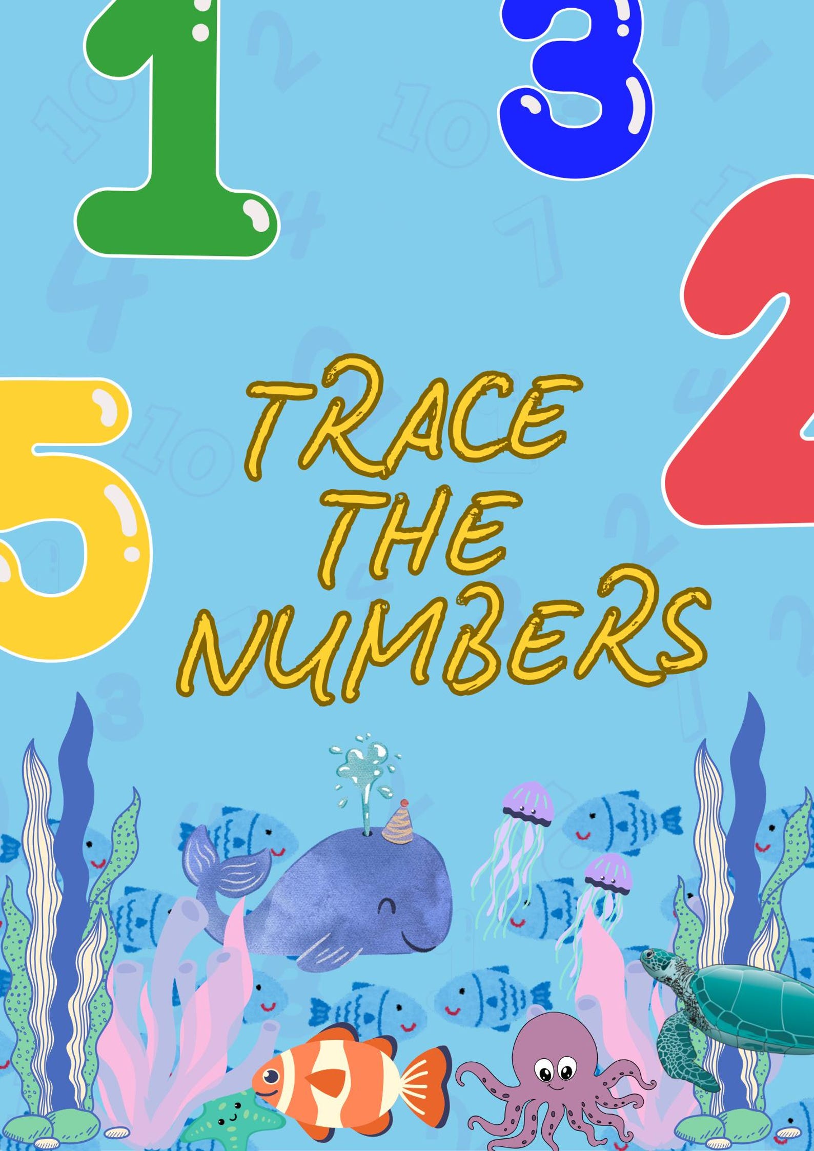 Tracing Numbers, Worksheet, Number, One, Two, Three, Exercise - Etsy