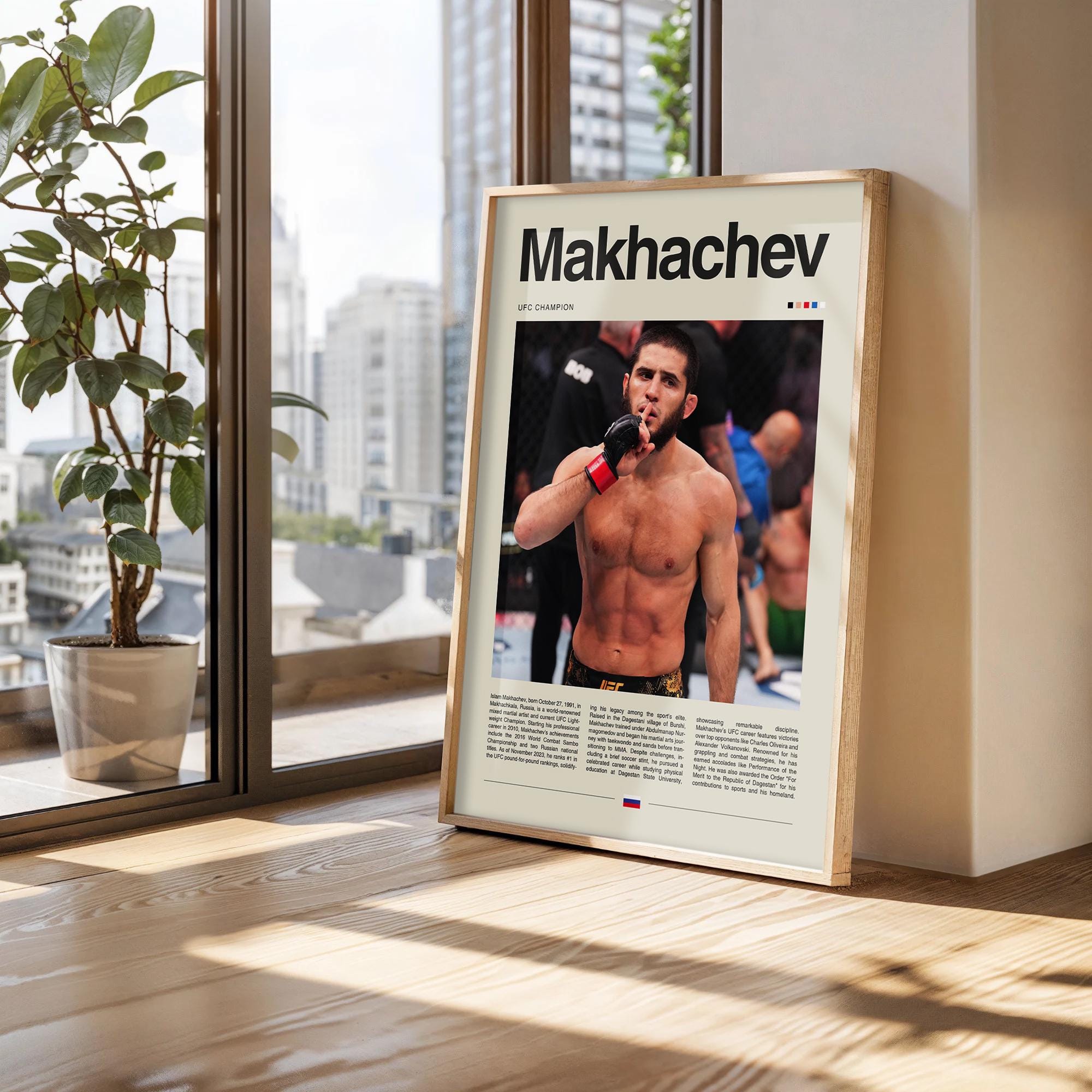 Islam Makhachev Poster – MMA Poster, Makhachev UFC Fighter Wall Art ...