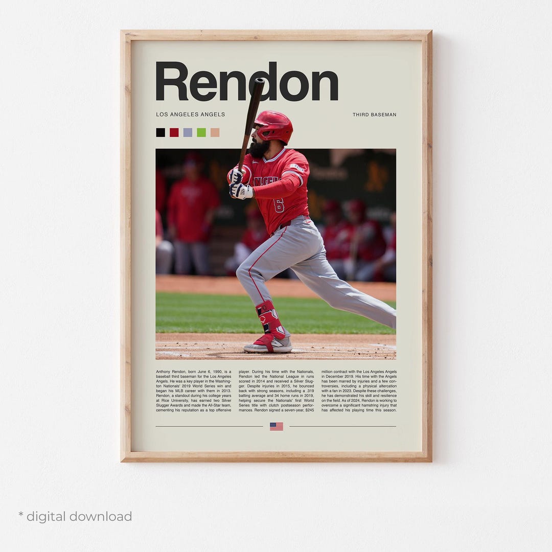 Anthony Rendon Poster – Baseball Wall Art Digital Download, High ...