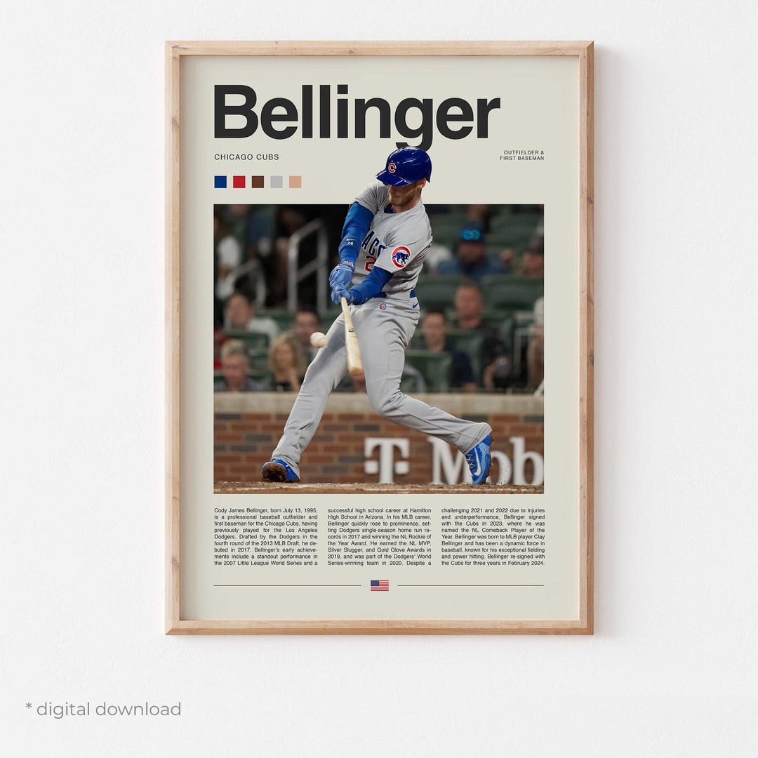 Cody Bellinger Poster – Baseball Wall Art Digital Download, High ...