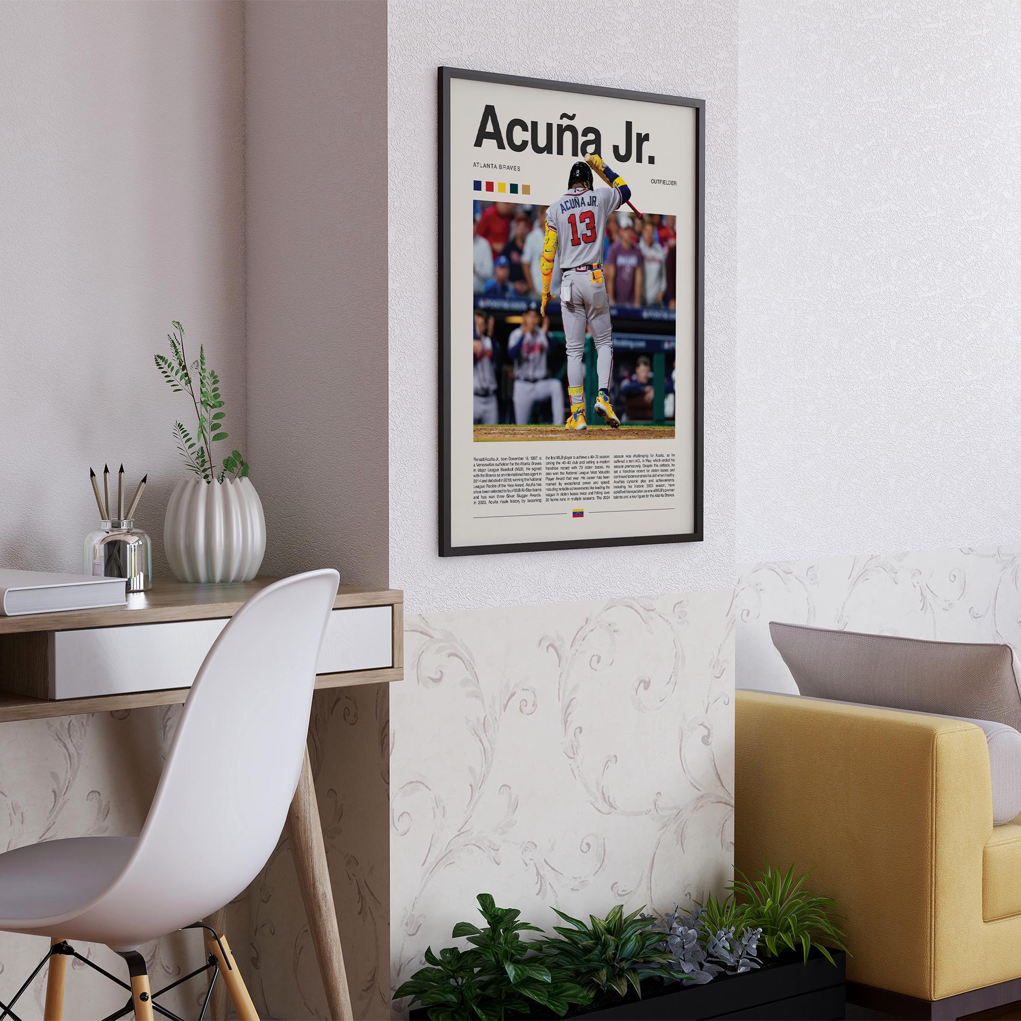 Ronald Acuña Jr Poster – Baseball Poster Art, MLB Poster, Acuña Jr Wall ...