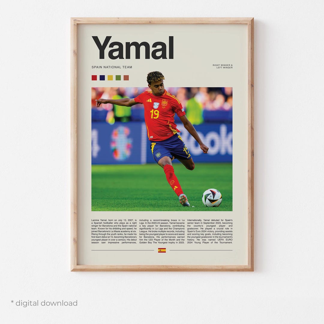 Lamine Yamal Poster #1 – Soccer Wall Prints Digital Download, High ...