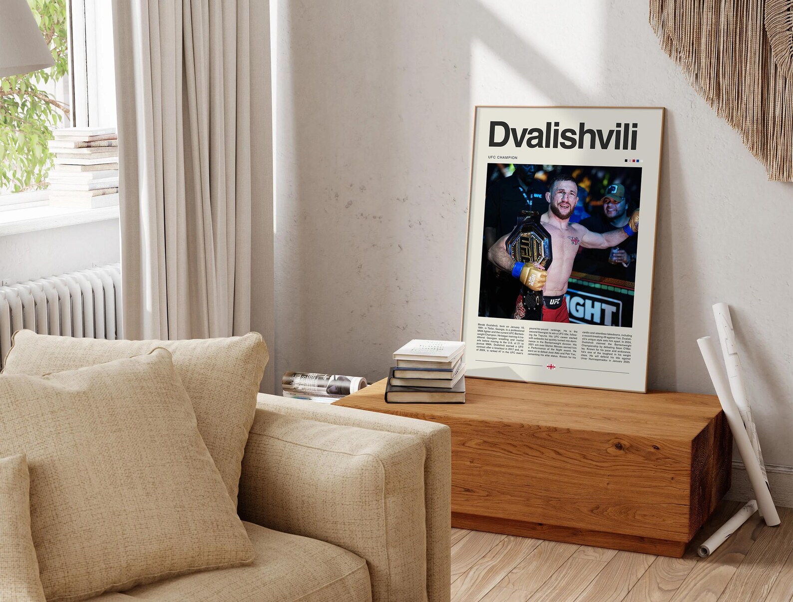 Merab Dvalishvili Poster – MMA Poster, the Machine UFC Fighter Wall Art ...