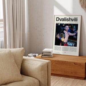 Merab Dvalishvili Poster – MMA Poster, the Machine UFC Fighter Wall Art ...