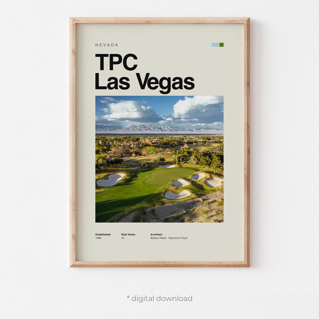 TPC Las Vegas Golf Course Poster Modern Golf Wall Art Office Decor Gift ...