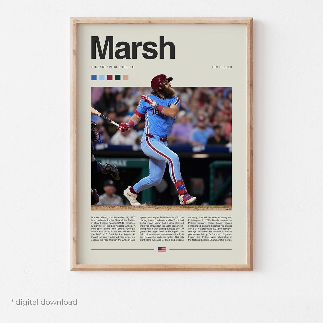 Brandon Marsh Poster – Baseball Wall Art Digital Download, High ...