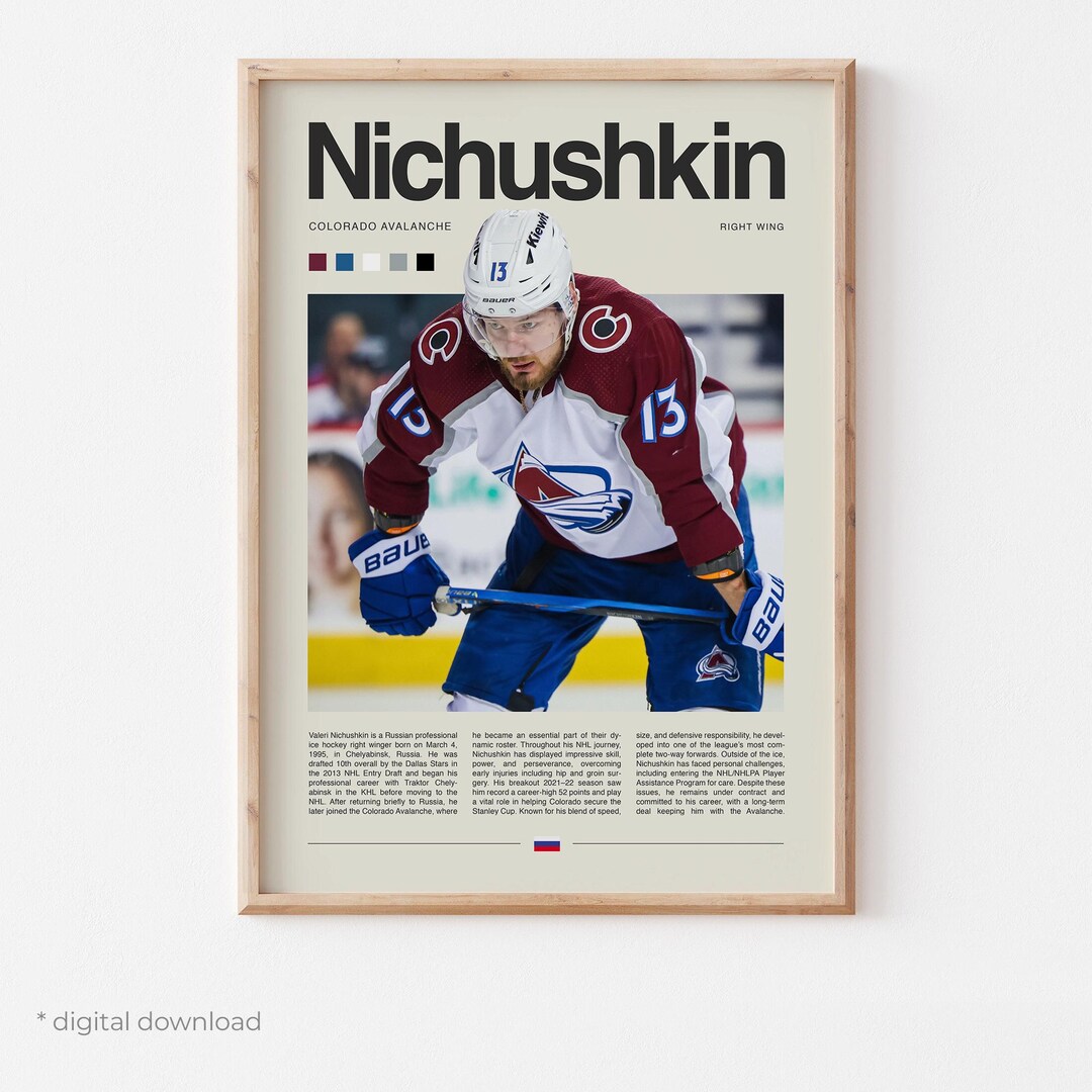 Valeri Nichushkin Poster – Ice Hockey Wall Art Digital Download, High ...
