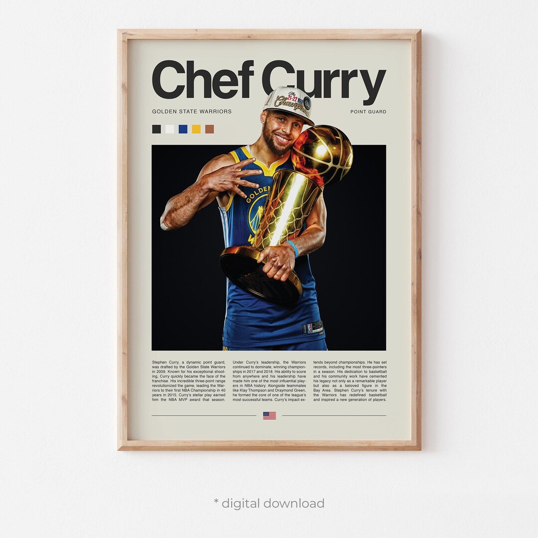 Chef Curry Poster – Stephen Curry Basketball Wall Art for Fans, Modern ...
