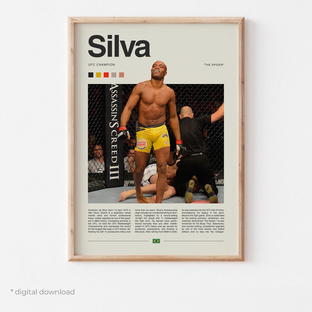 Anderson Silva Poster – MMA Wall Art Digital Download, UFC Fighter ...