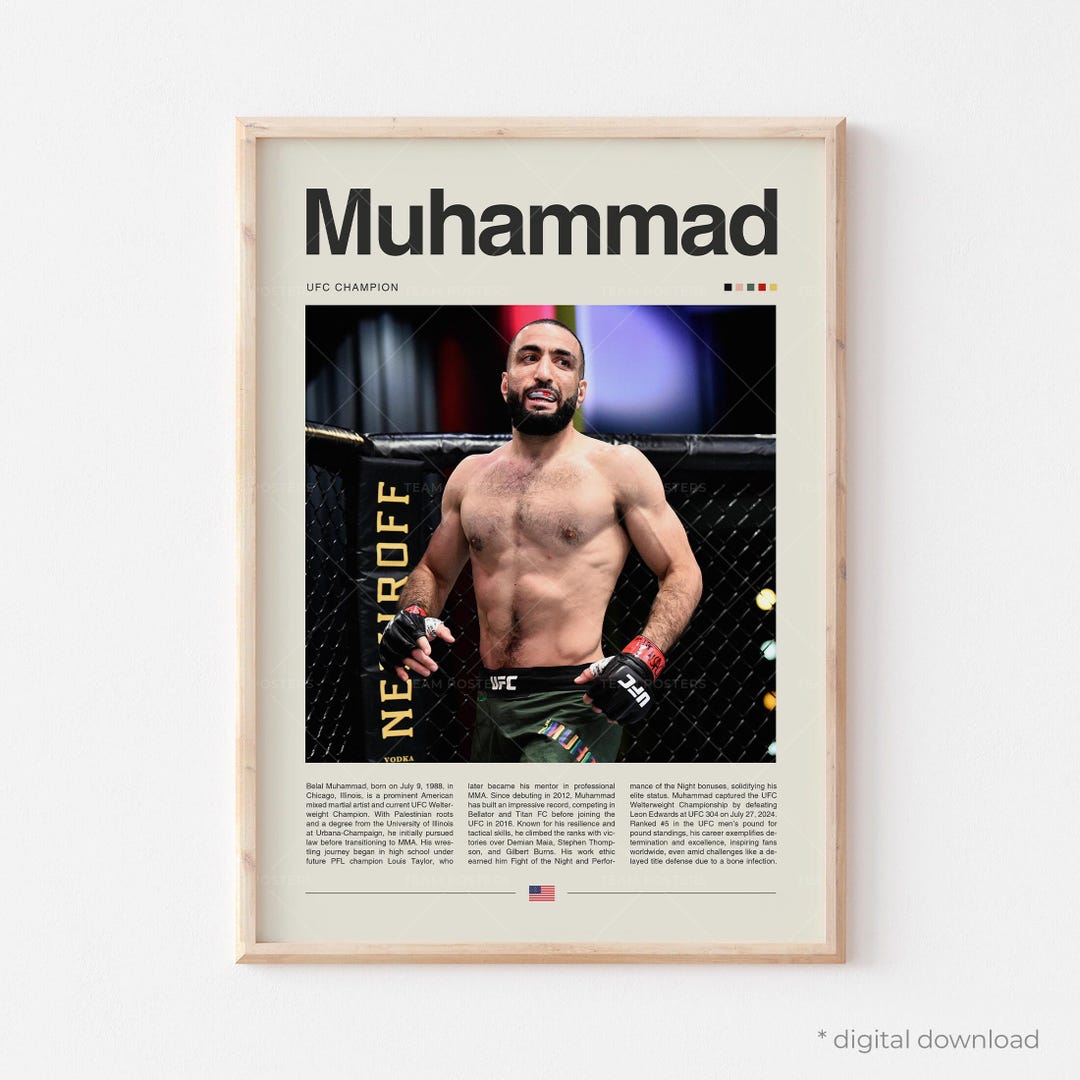 Belal Muhammad Poster – MMA Poster, Remember the Name UFC Fighter Wall ...