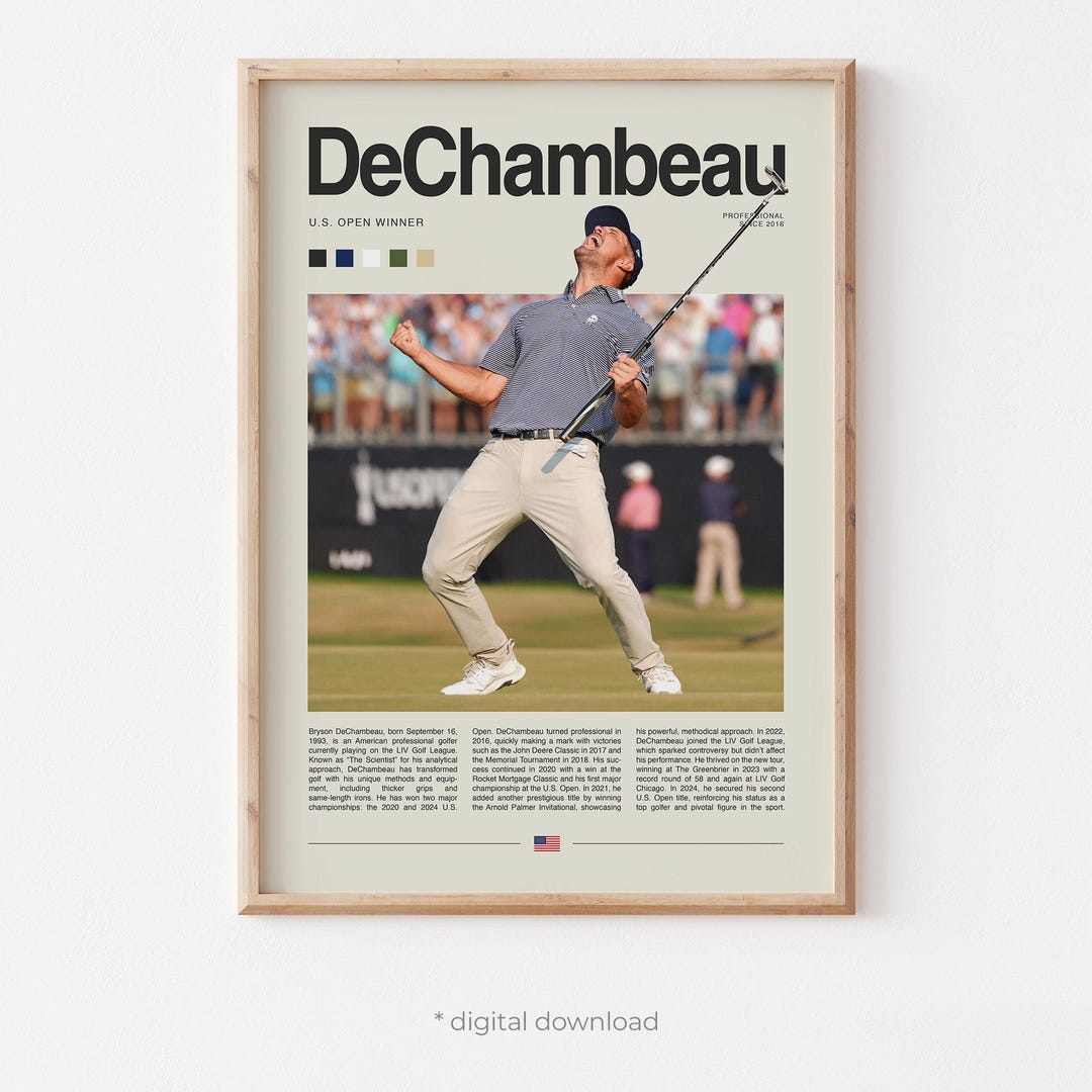 Bryson Dechambeau Poster – Golf Wall Art Digital Download, High ...