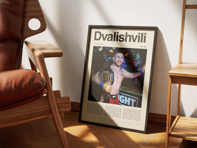 Merab Dvalishvili Poster – MMA Poster, the Machine UFC Fighter Wall Art ...