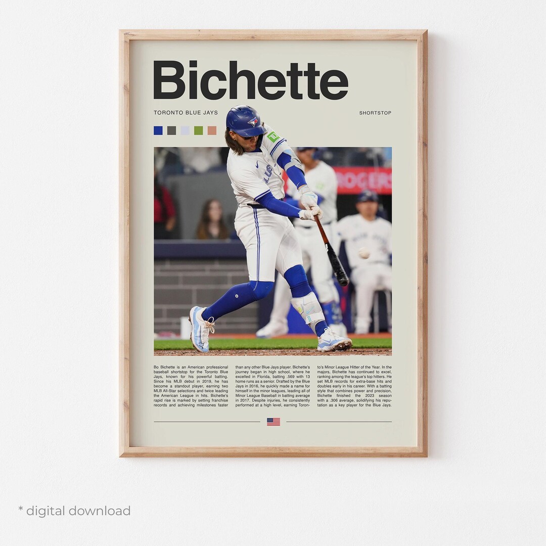 Bo Bichette Poster – Baseball Poster Art, MLB Poster, Bichette Wall Art ...