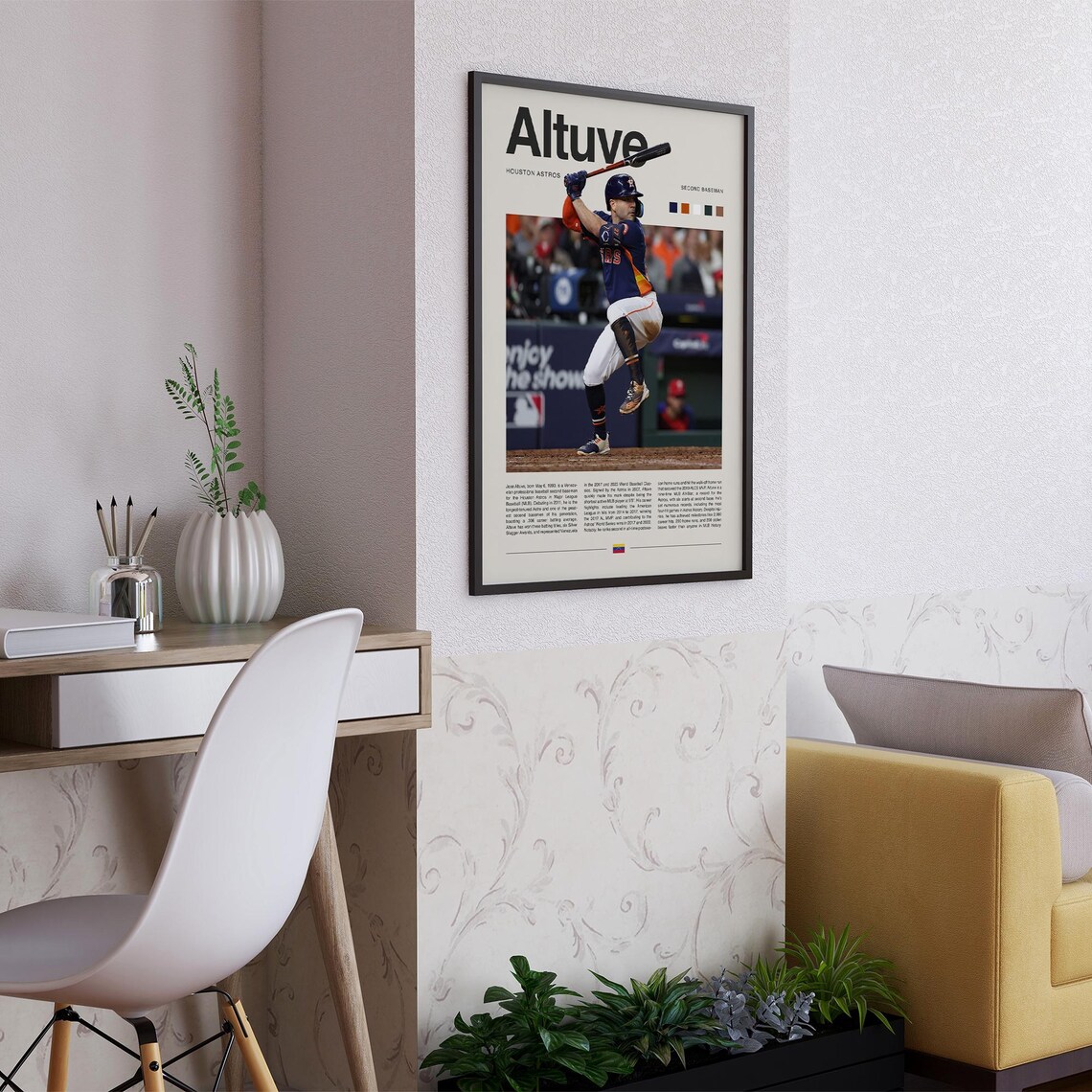 José Altuve Poster – Baseball Poster Art, MLB Poster, Altuve Wall Art ...