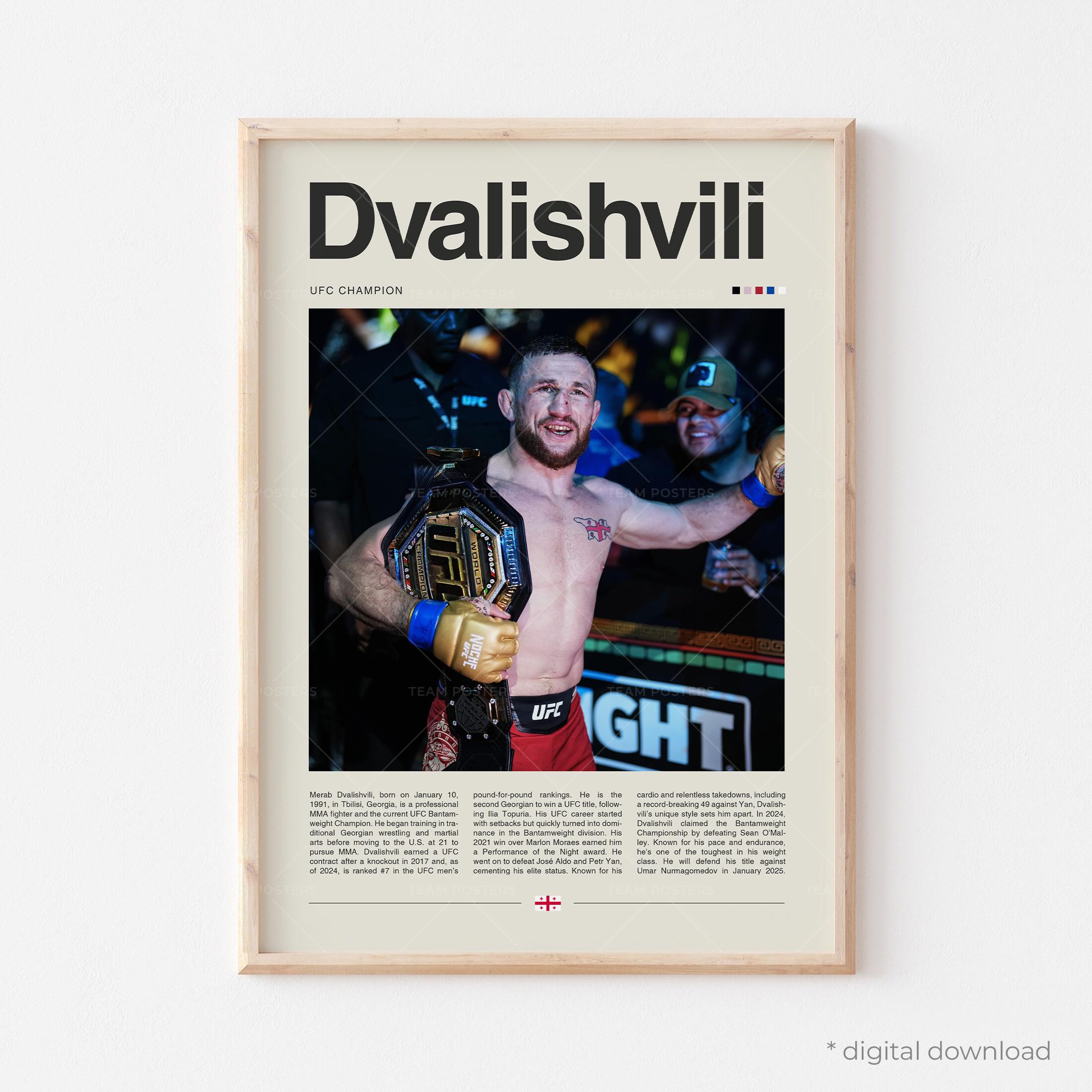Merab Dvalishvili Poster – MMA Poster, the Machine UFC Fighter Wall Art ...