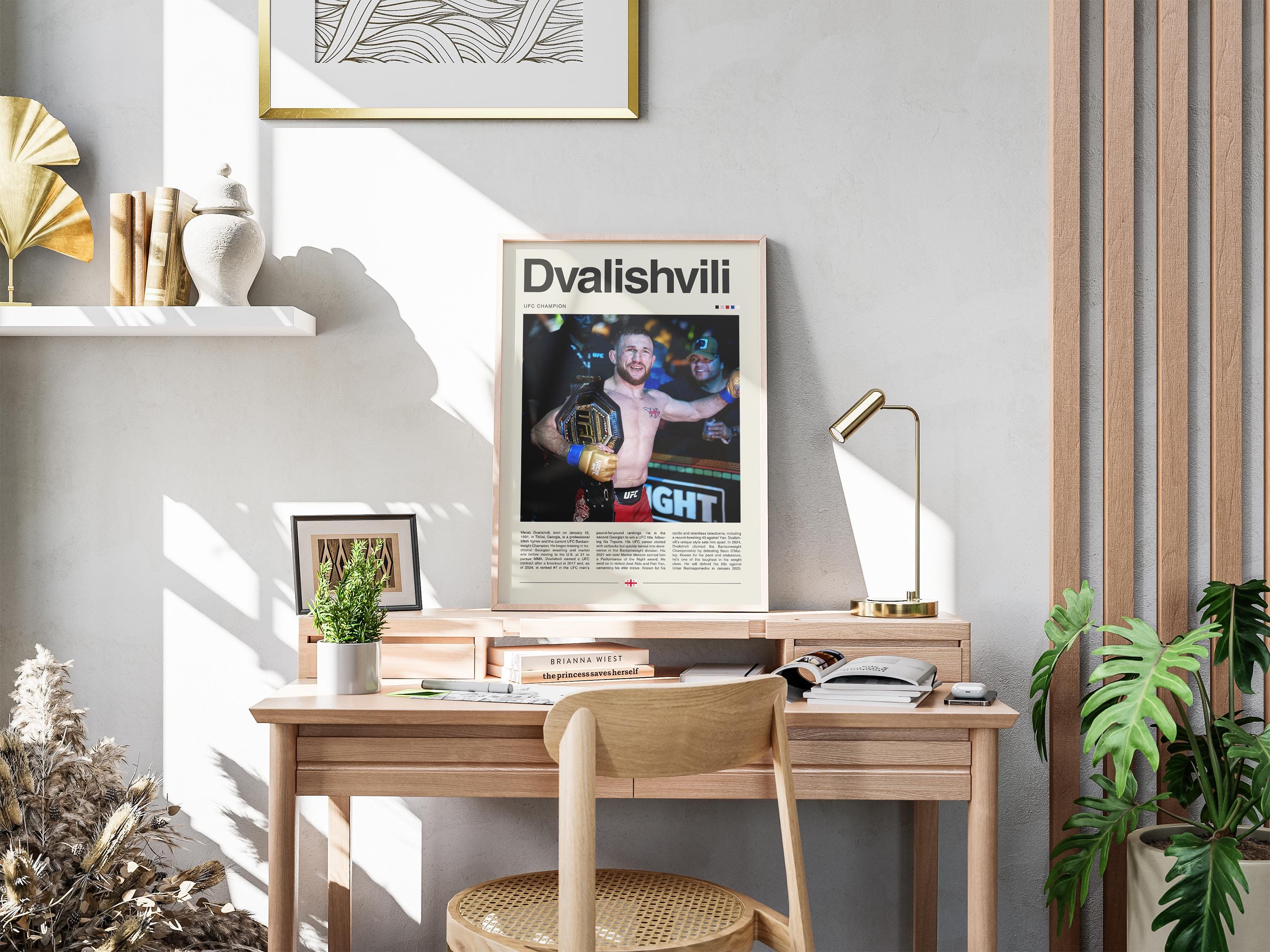 Merab Dvalishvili Poster – MMA Poster, the Machine UFC Fighter Wall Art ...
