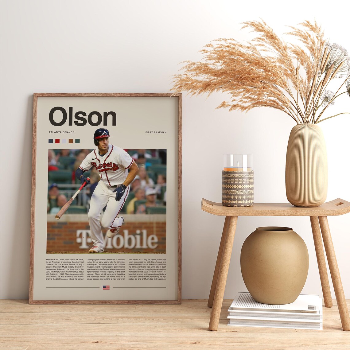 Matt Olson Poster – Baseball Poster Art, MLB Poster, Olson Wall Art ...