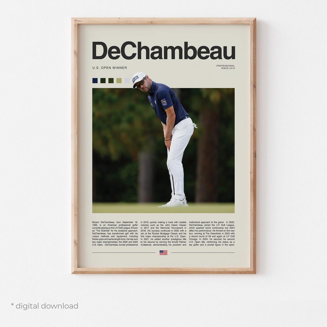 Bryson Dechambeau Golf Poster – Golf Art Print for Dechambeau Fans ...