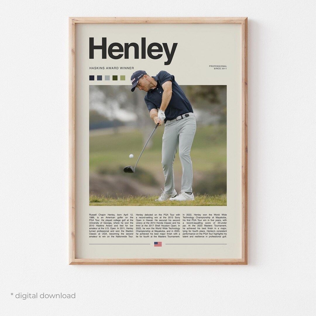Russell Henley Poster – Golf Wall Art Digital Download, High-resolution ...