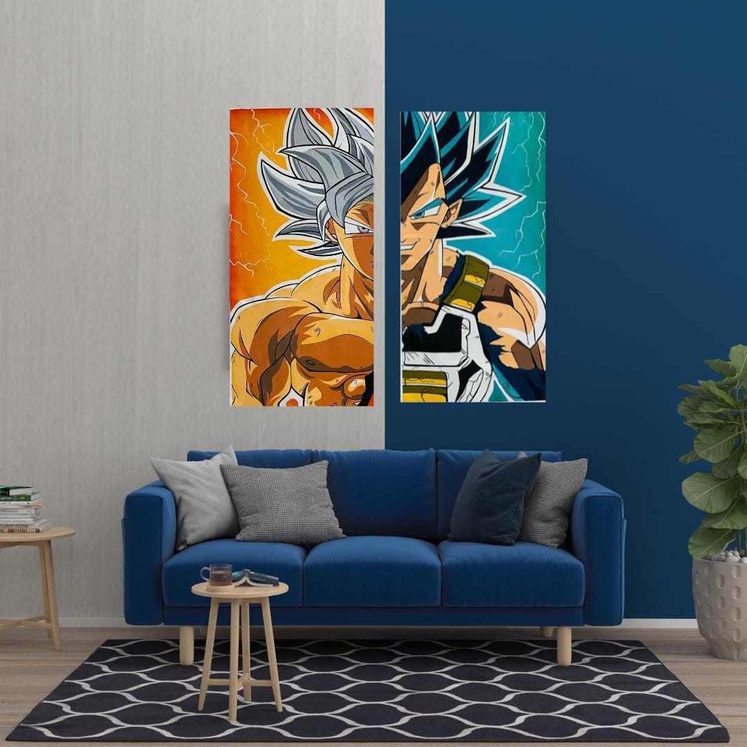 Dragon Ball Z Goku Half Face Canvas Art Japanese Anime - Etsy