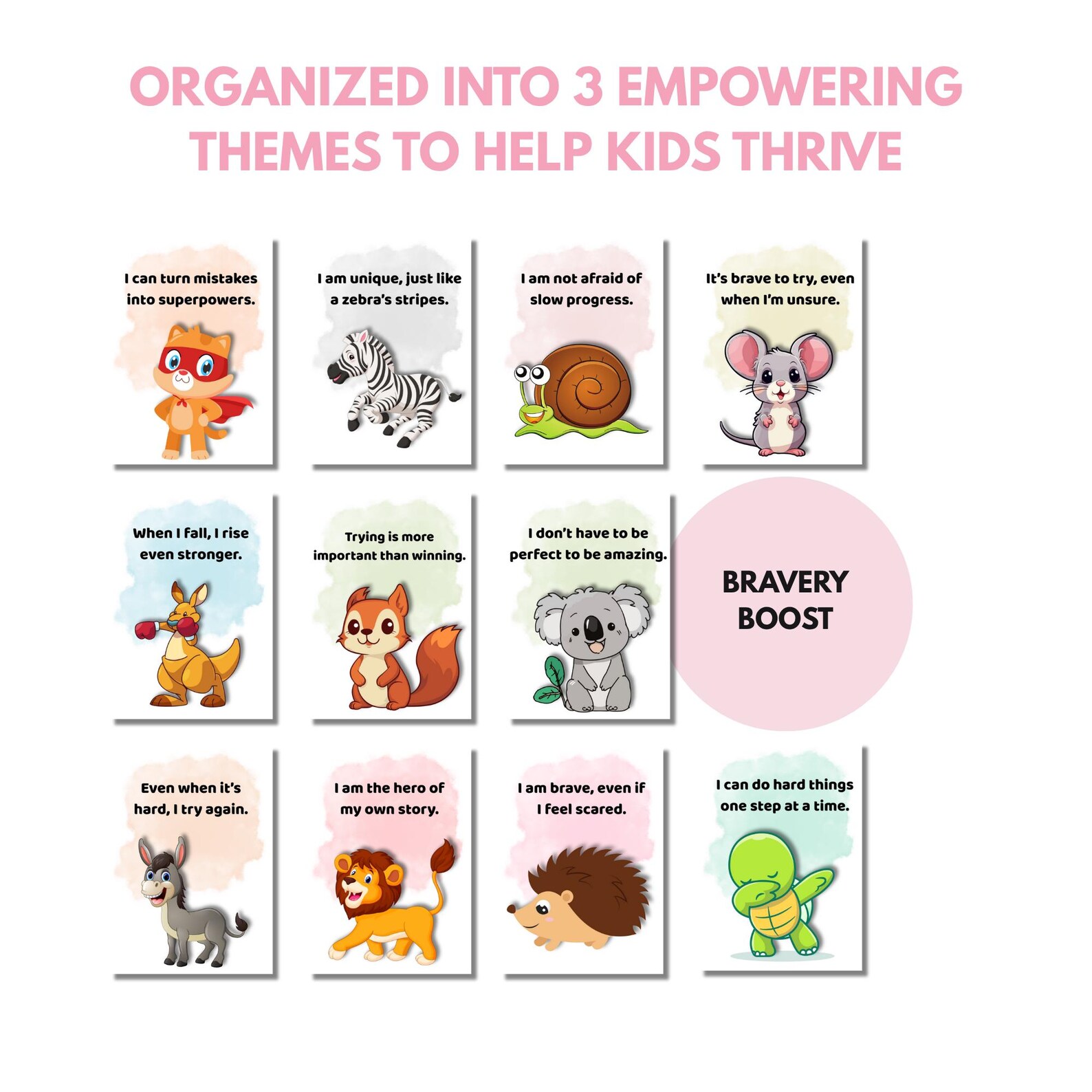 Animal Affirmation Cards for Kids: Positive Lunchbox Notes (PDF ...