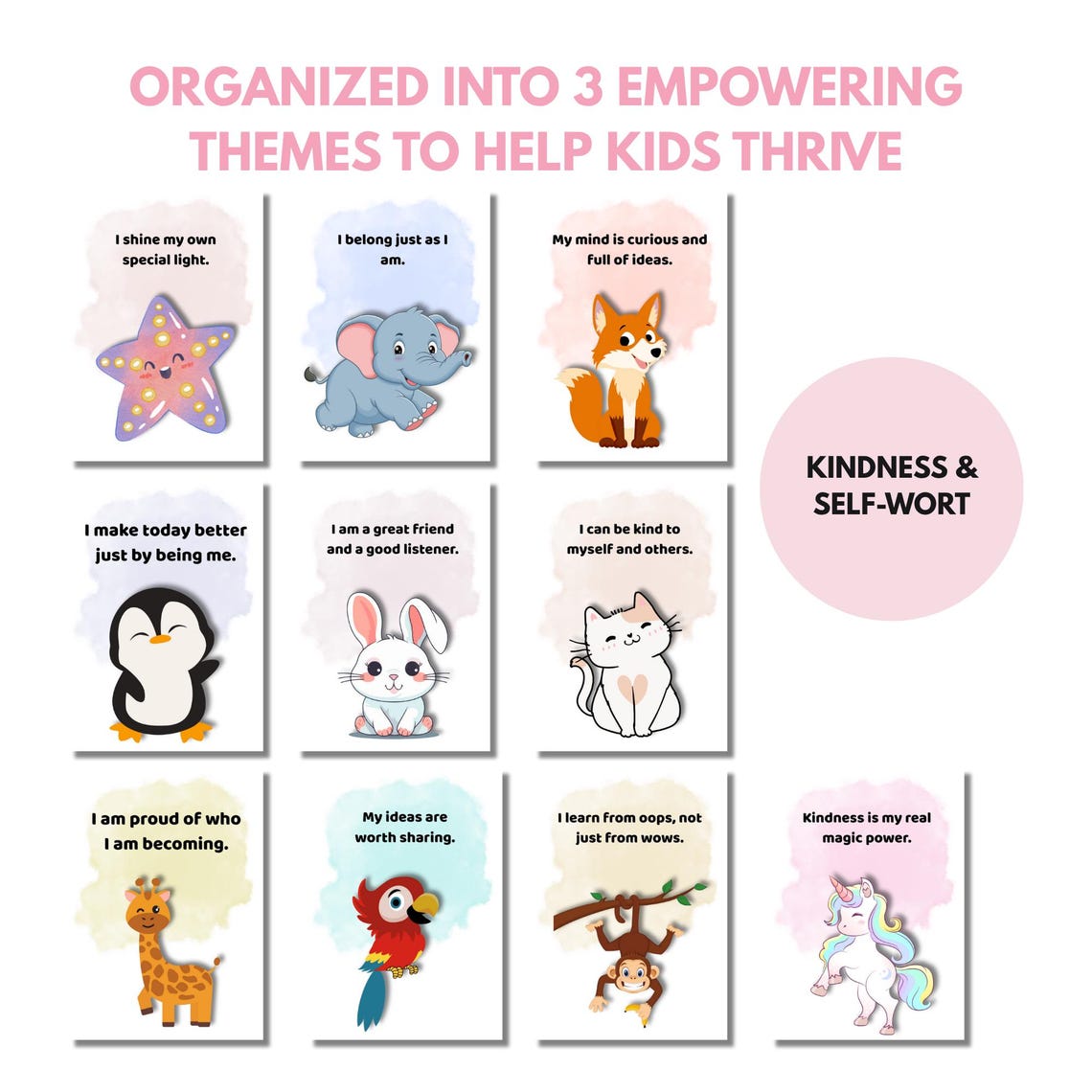 Animal Affirmation Cards for Kids: Positive Lunchbox Notes (PDF ...