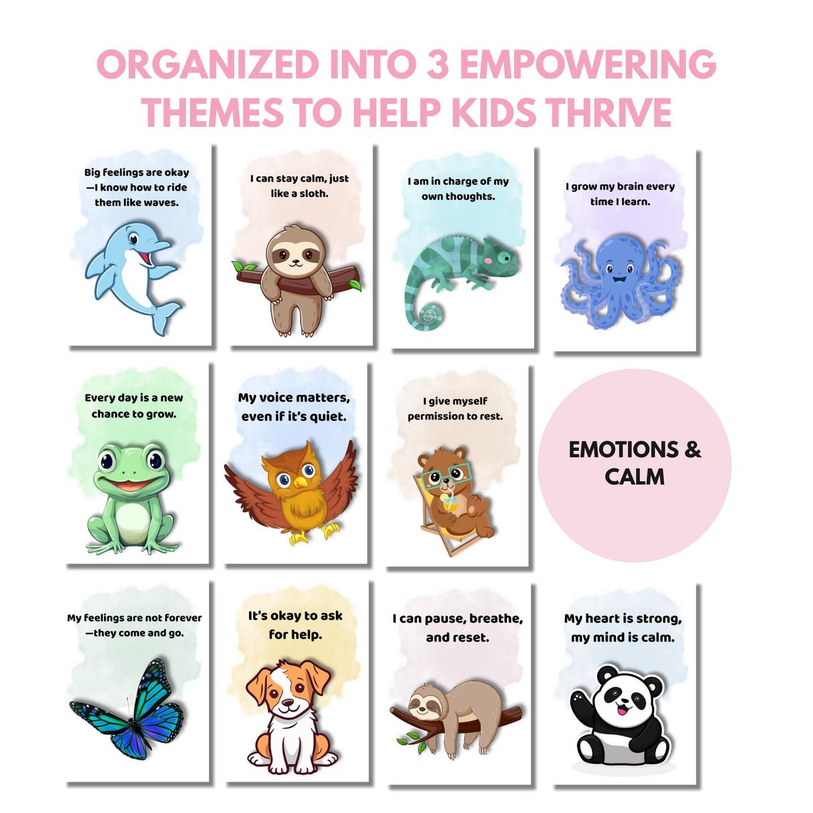 Animal Affirmation Cards for Kids: Positive Lunchbox Notes (PDF ...