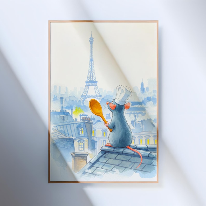 Ratatouille Wall Art Watercolor , Ratatouille Movie Poster, Disney Wall ...