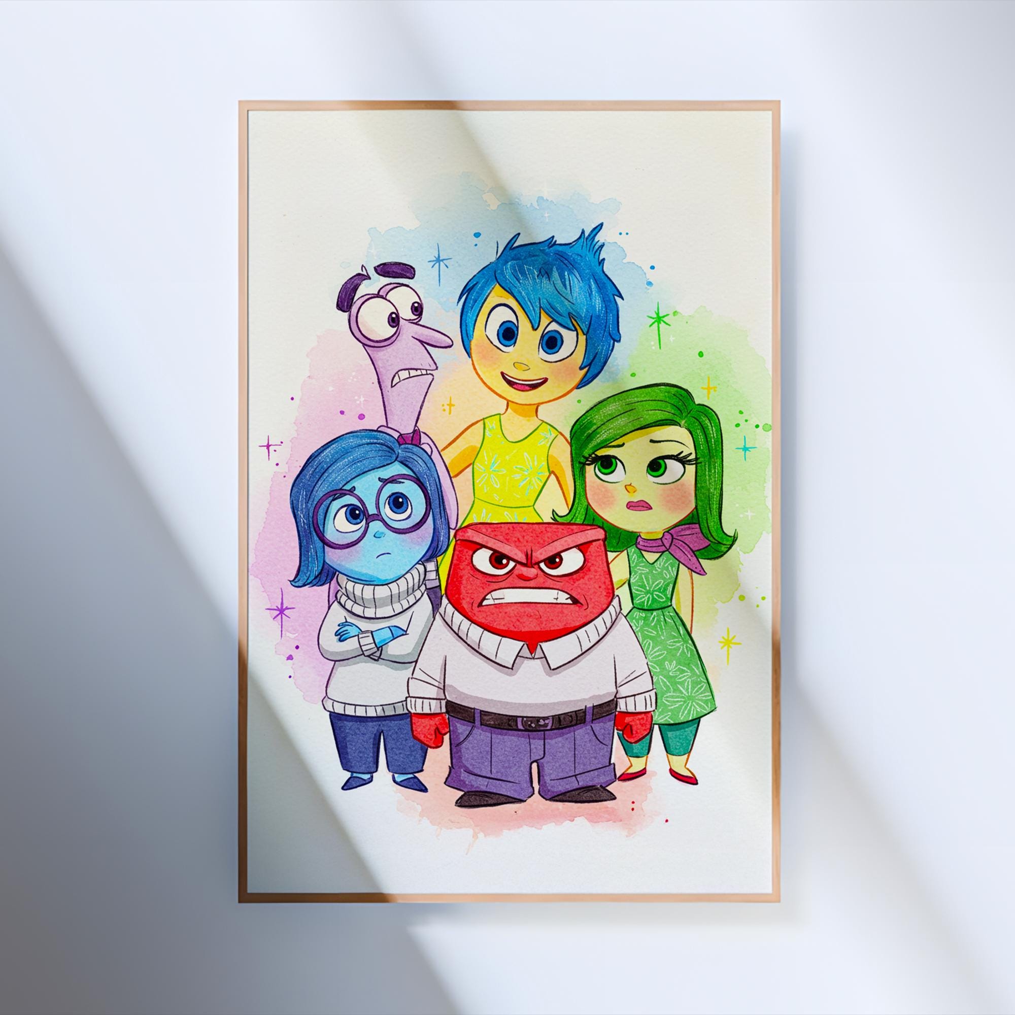 Inside Out Watercolor Wall Art Print, Printable Inside Out Wall Decor ...