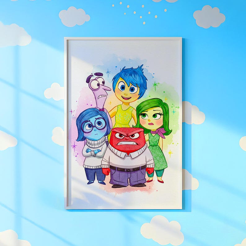 Inside Out Watercolor Wall Art Print, Printable Inside Out Wall Decor ...