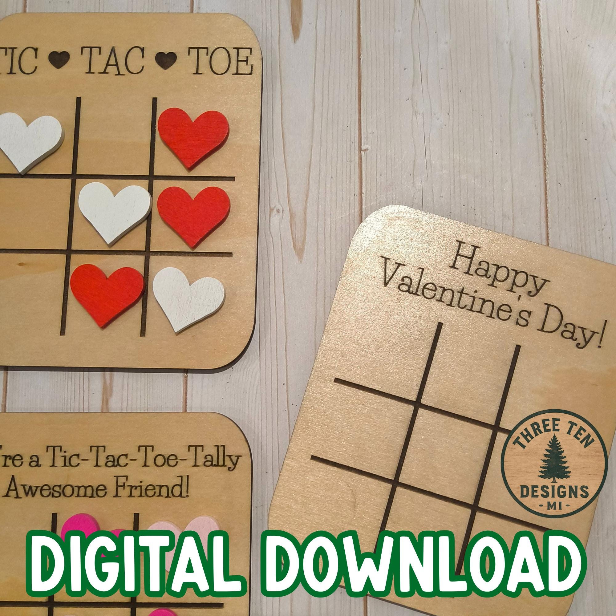 DIGITAL DOWNLOAD Valentine's Day Tic Tac Toe Boards, SVG, Classroom ...