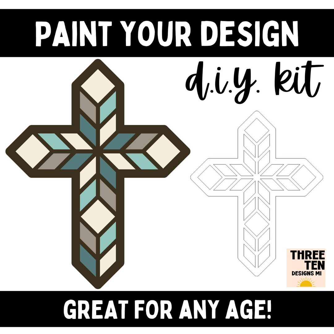 Geometric Cross Paint Kit, Paint Party, Paint Night, Galantine's Day ...