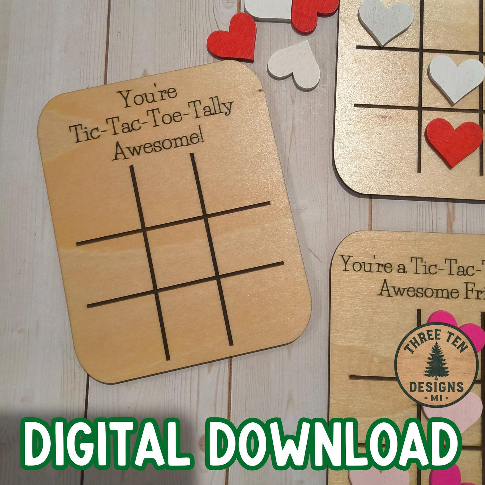 DIGITAL DOWNLOAD Valentine's Day Tic Tac Toe Boards, SVG, Classroom ...