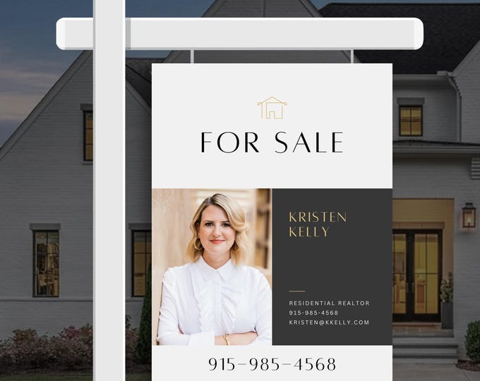 Real Estate Yard Sign | Modern for Sale Sign | Property Sign | Listing ...