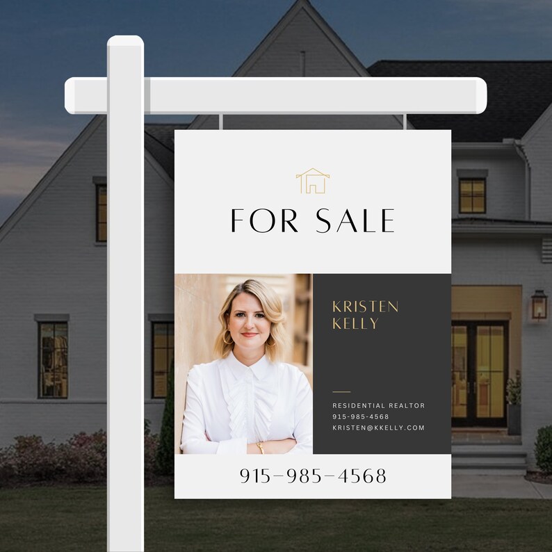Real Estate Yard Sign | Real Estate Signage | Canva Template | for Sale ...