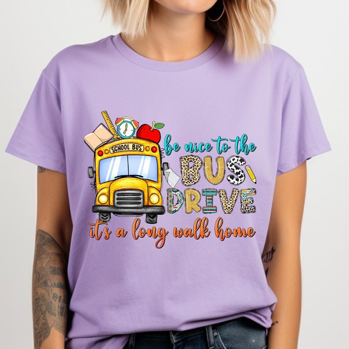Be Nice to the Bus Driver Png File for Sublimation, Bus Driver Png, Bus ...