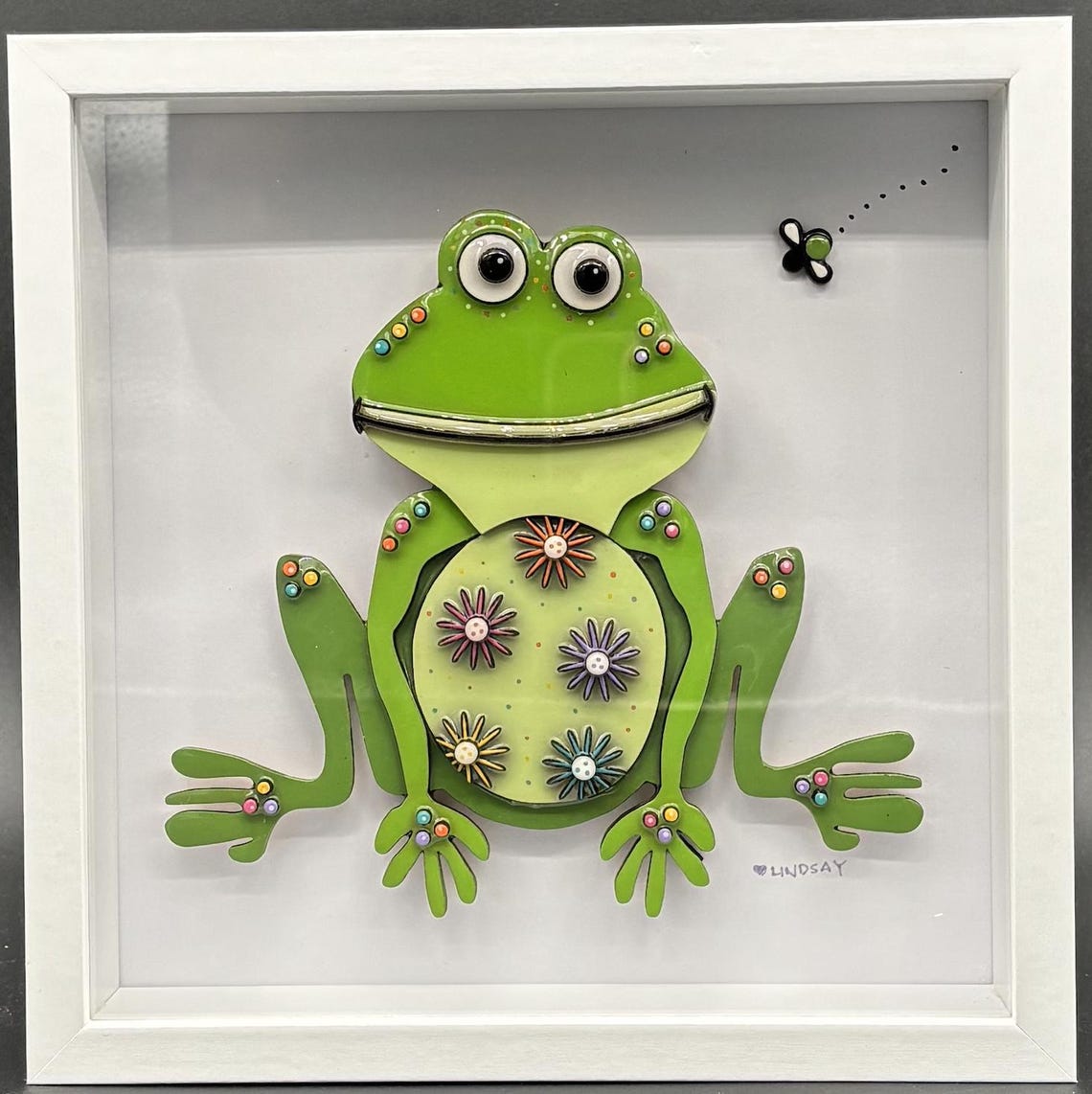 Flora - Wooden and Resin Framed Frog Art - Etsy