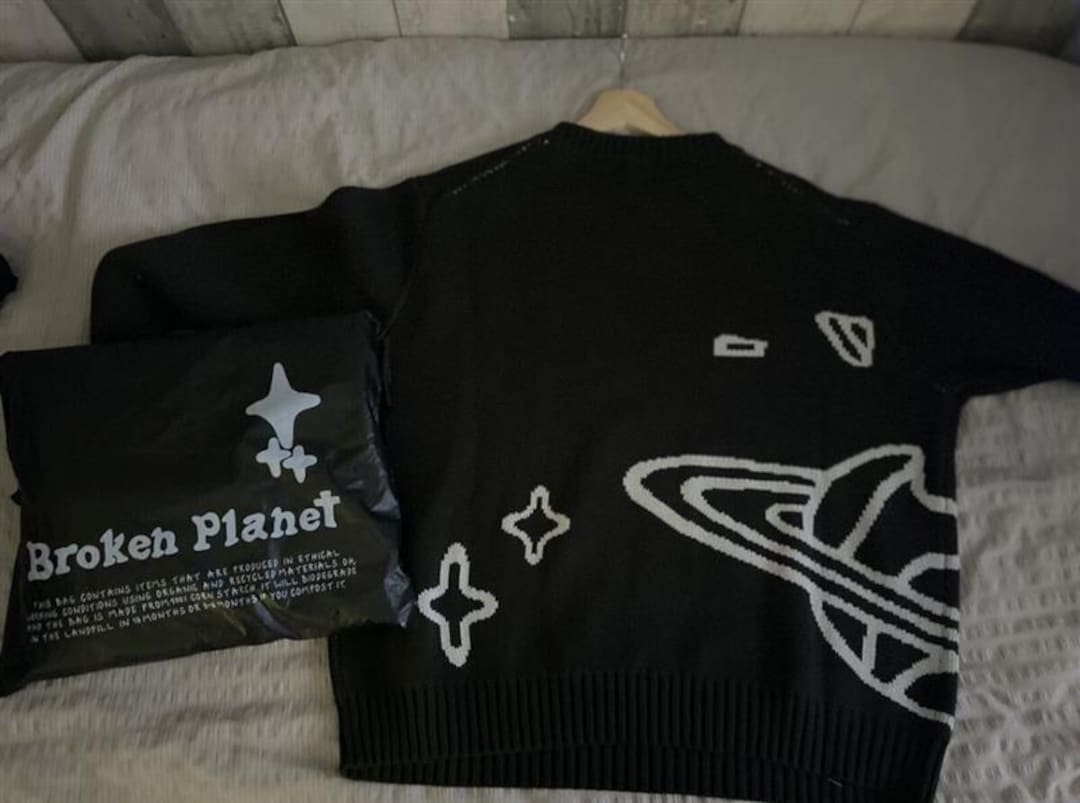 NEXT DAY DELIVERY Broken Planet Black & White Sweater - Etsy