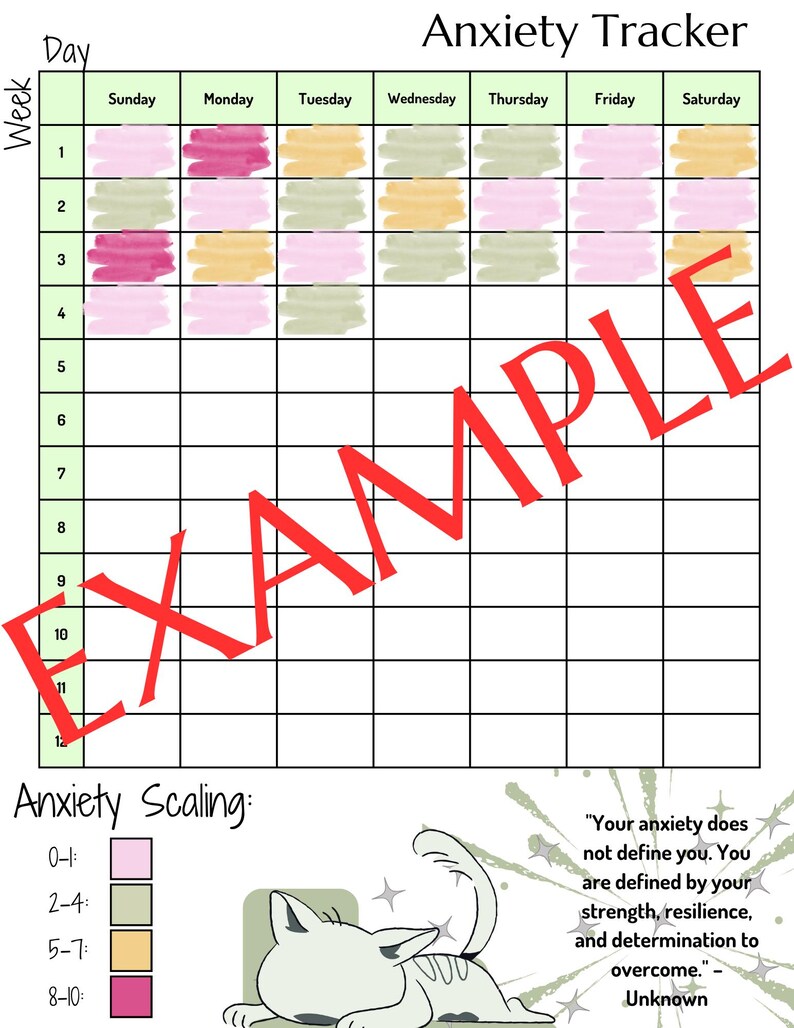 Anxiety Tracker (PRINTABLE) - Etsy