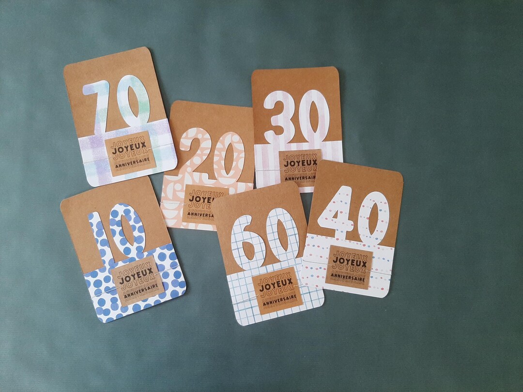 Cards, Birthday Card, Number Card, Two-color Card, Trendy Card - Etsy