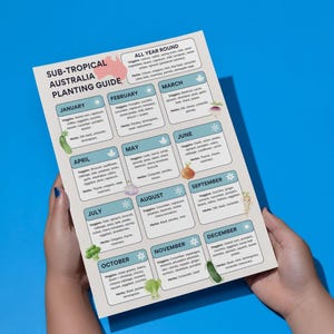 Garden Planting Guide Poster - Subtropical Climate Australia Vegetables ...