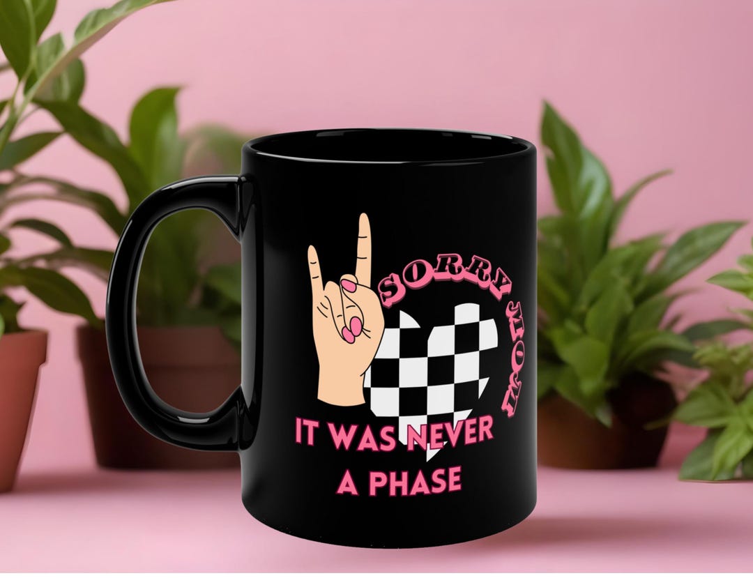Coffee Mug, Emo Like Elder Goth Mug With Rock Hand Gesture, Sorry Mom ...