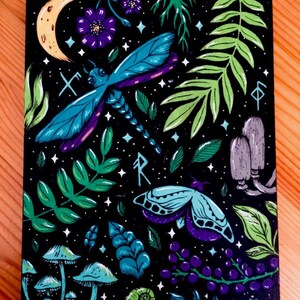 Original Acrylic Painting Dark Forest | Wooden Board 18x24 Cm ...