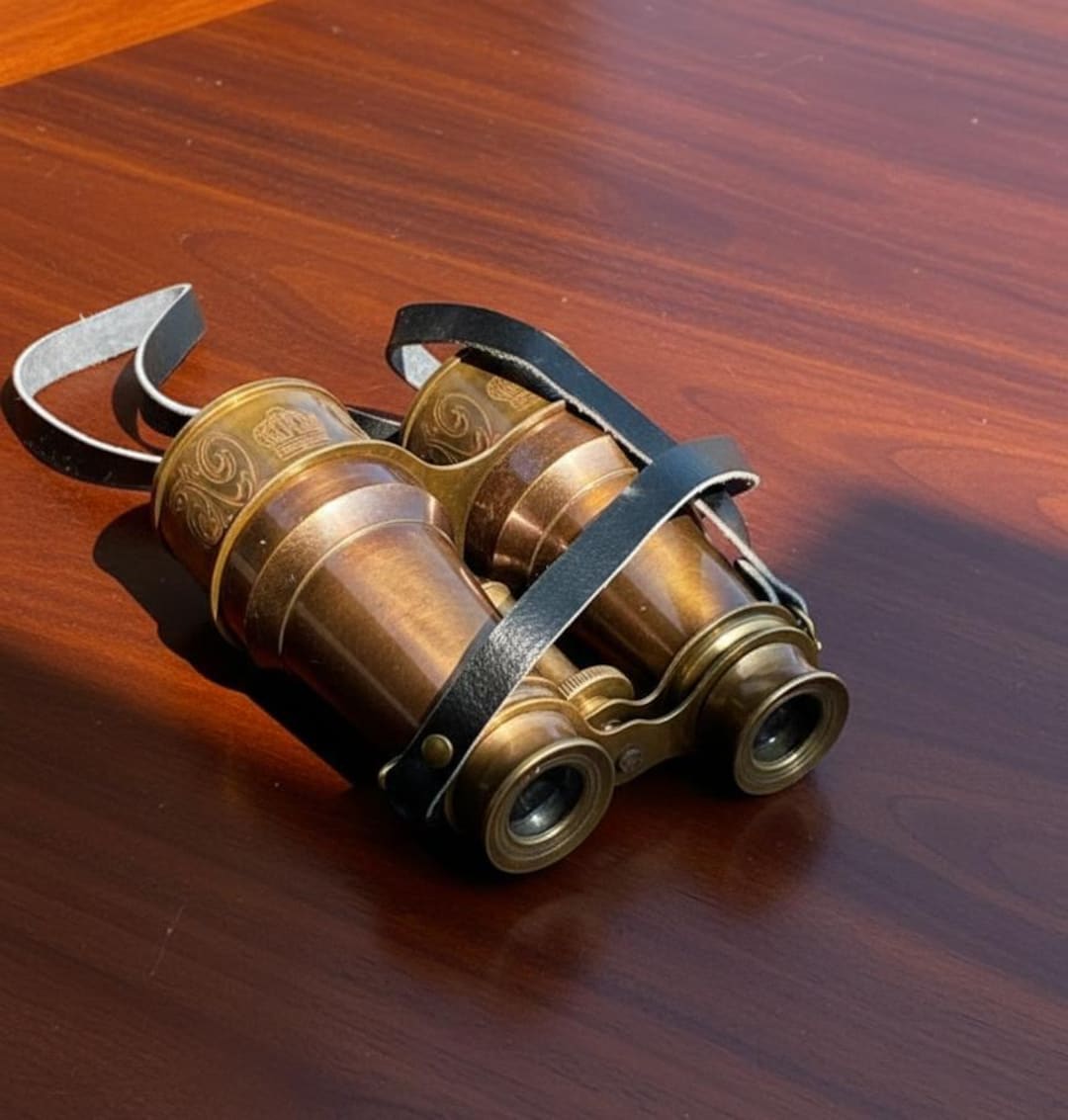 Brass Binocular Pirate Spyglass Telescope With Leather Cover - Etsy