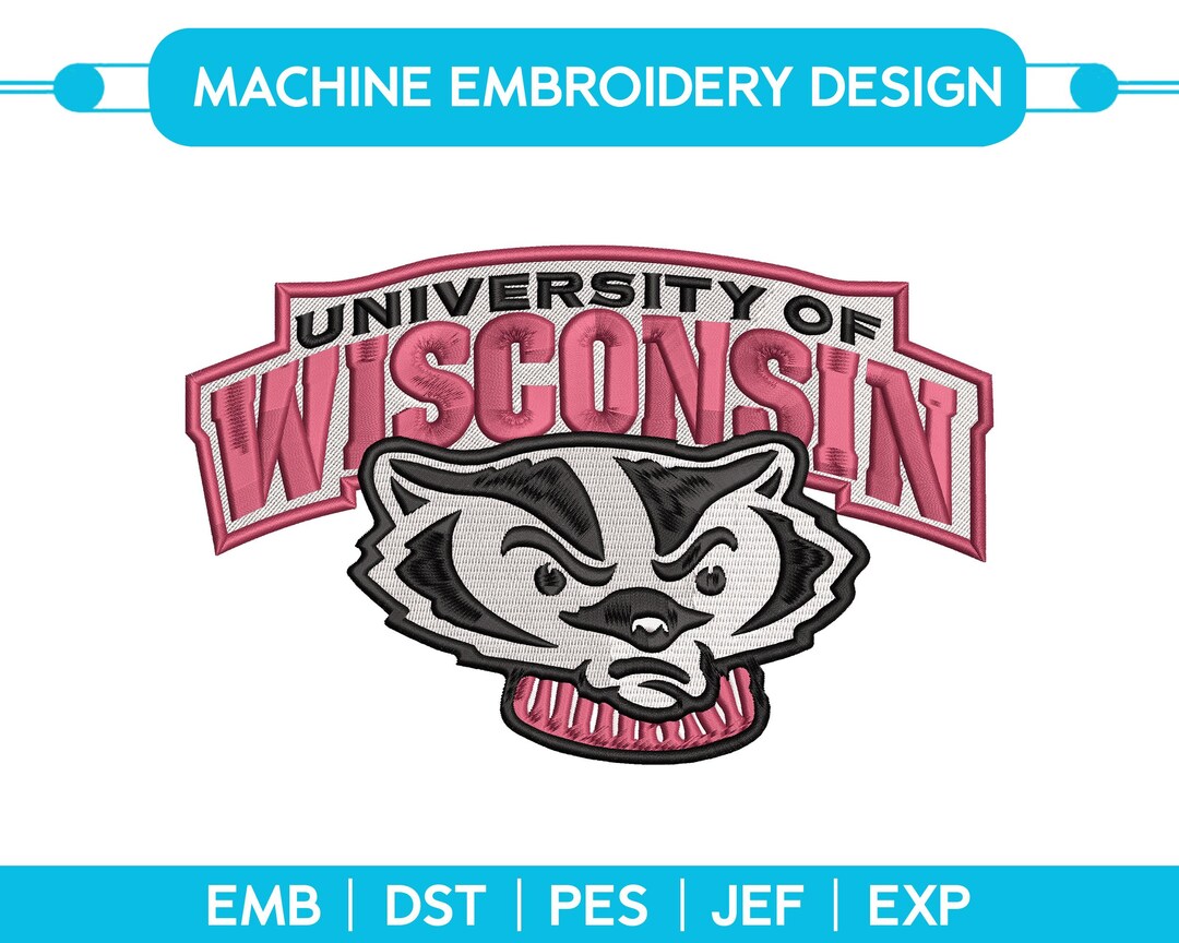 Wisconsin Badgers Embroidery Design, University Mascot Machine File ...