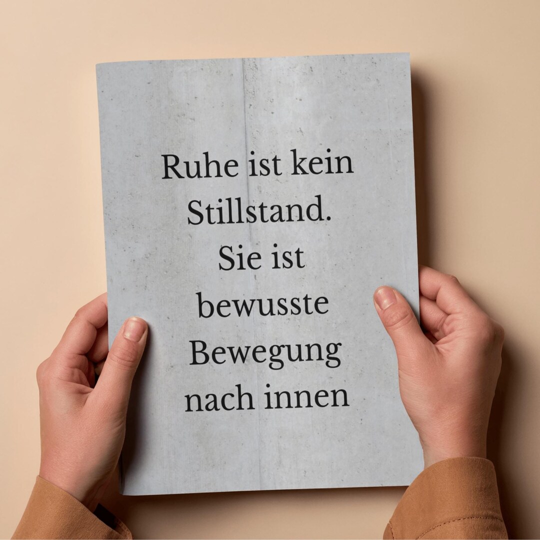 Mindfulness Poster (german) | Stillness is Not Stagnation ...
