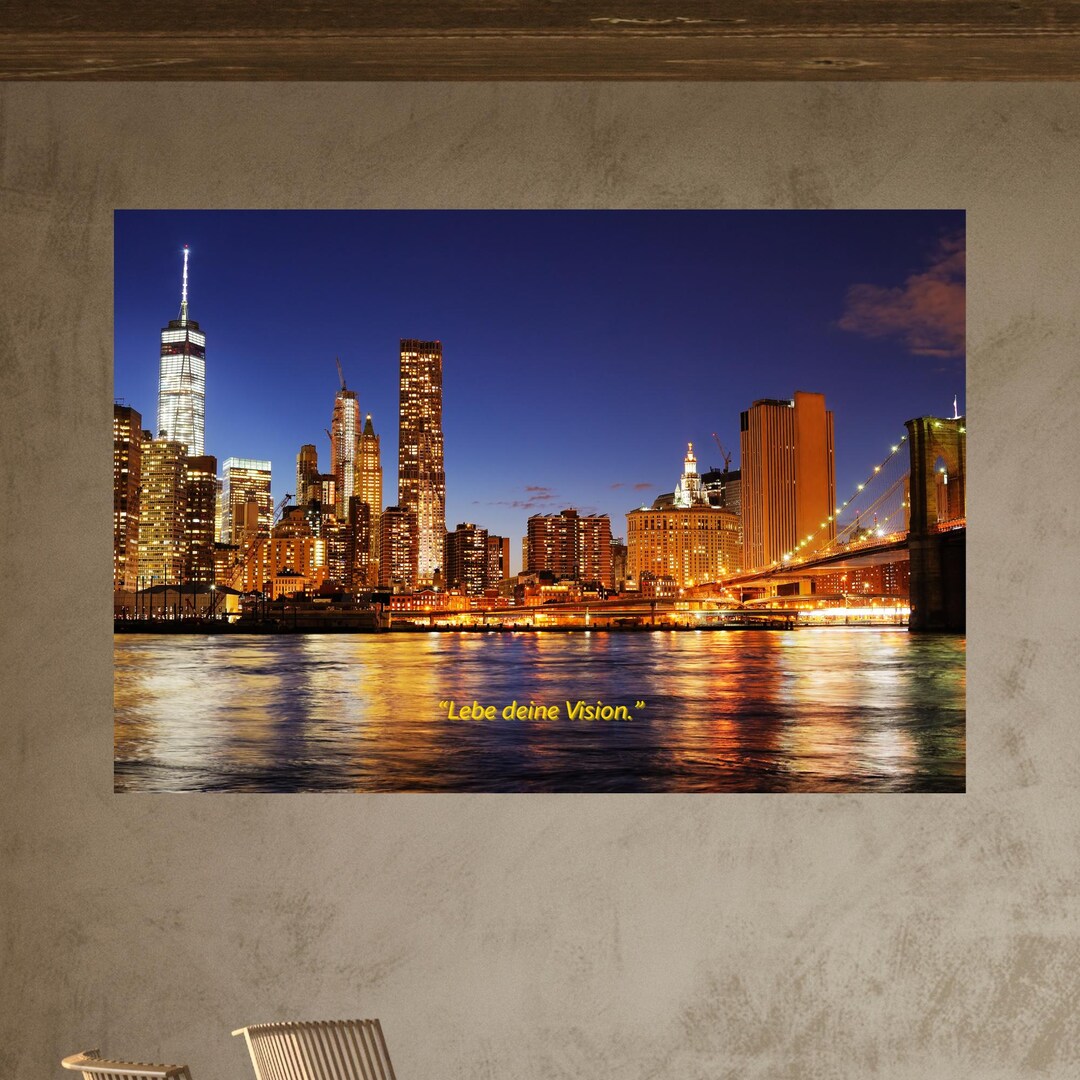 New York City Poster Lower Manhattan Art Print – Inspirational Urban ...